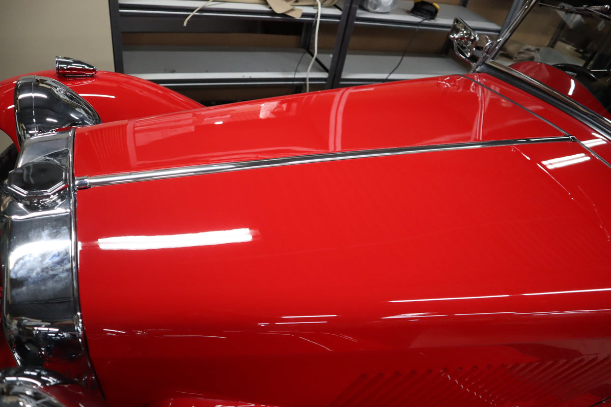 CR134-Bonnet chrome center hinge strip, 44" — From The Frame Up