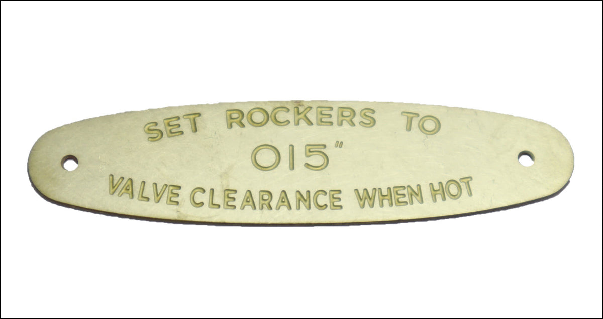 ID038-Valve clearance plate .015", TA, brass — From The Frame Up