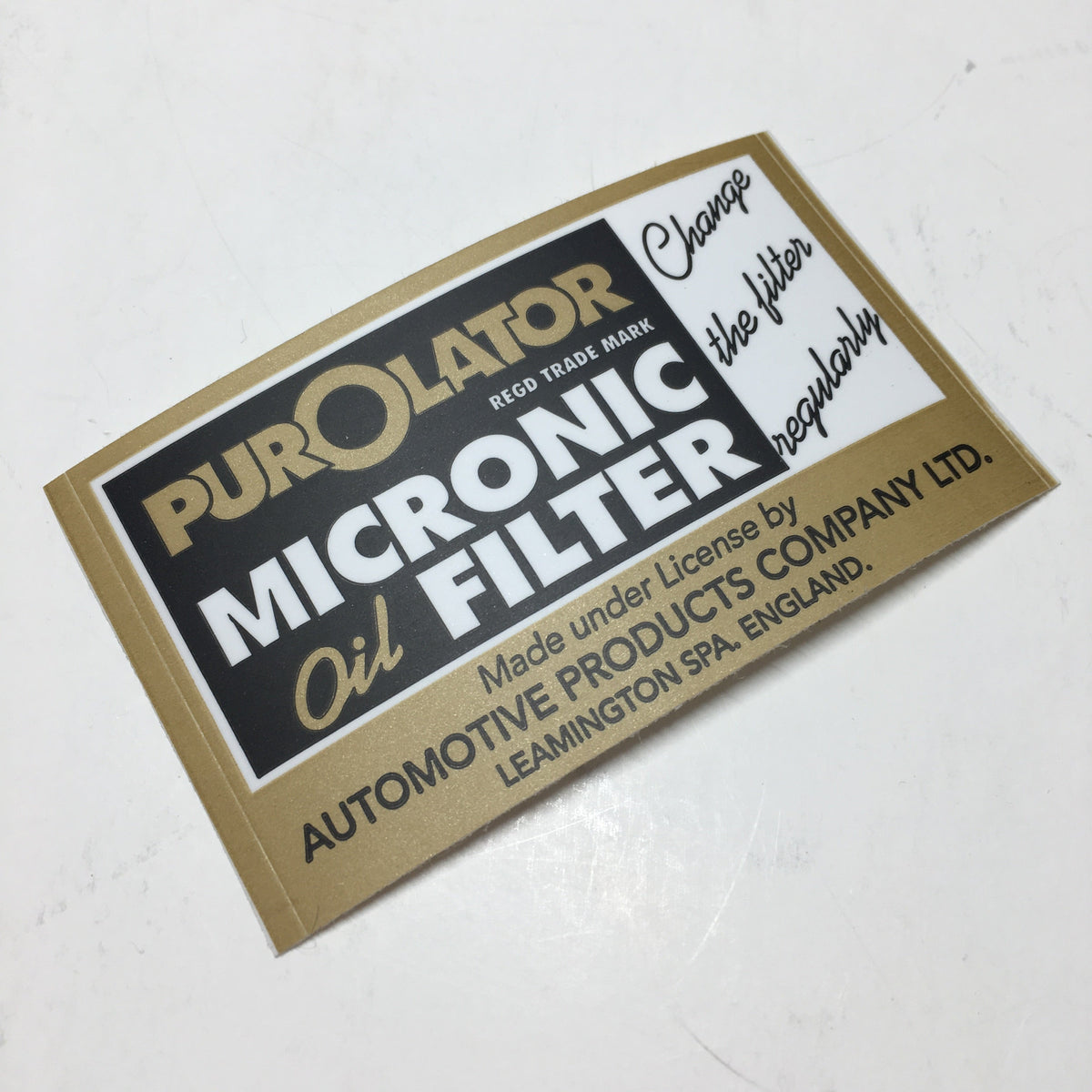 ID044-Oil filter decal, "Purolator" — From The Frame Up