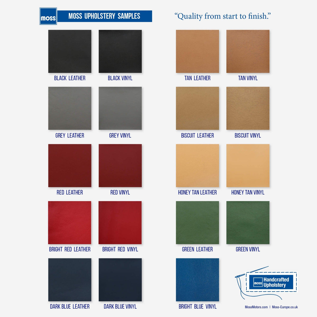 TR279-Leather / Vinyl sample card — From The Frame Up